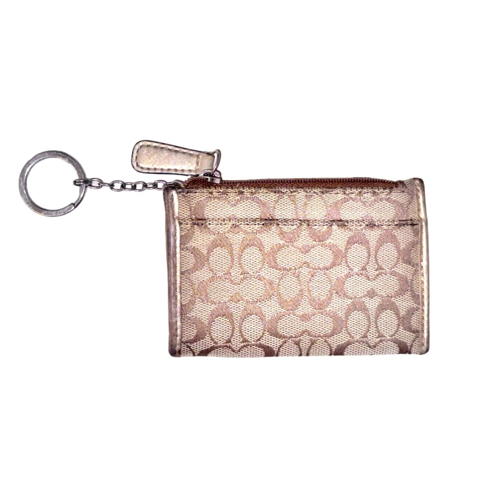 Coach Brown Logo Keychain Id Case Keys - Gem